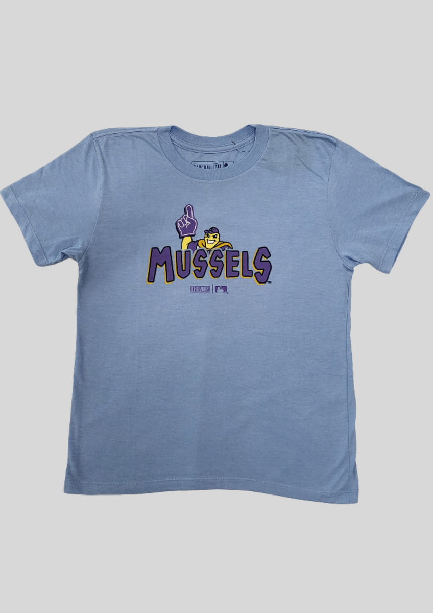 Mighty Mussels Youth Hiding Mascot Tee – Fort Myers Mighty Mussels
